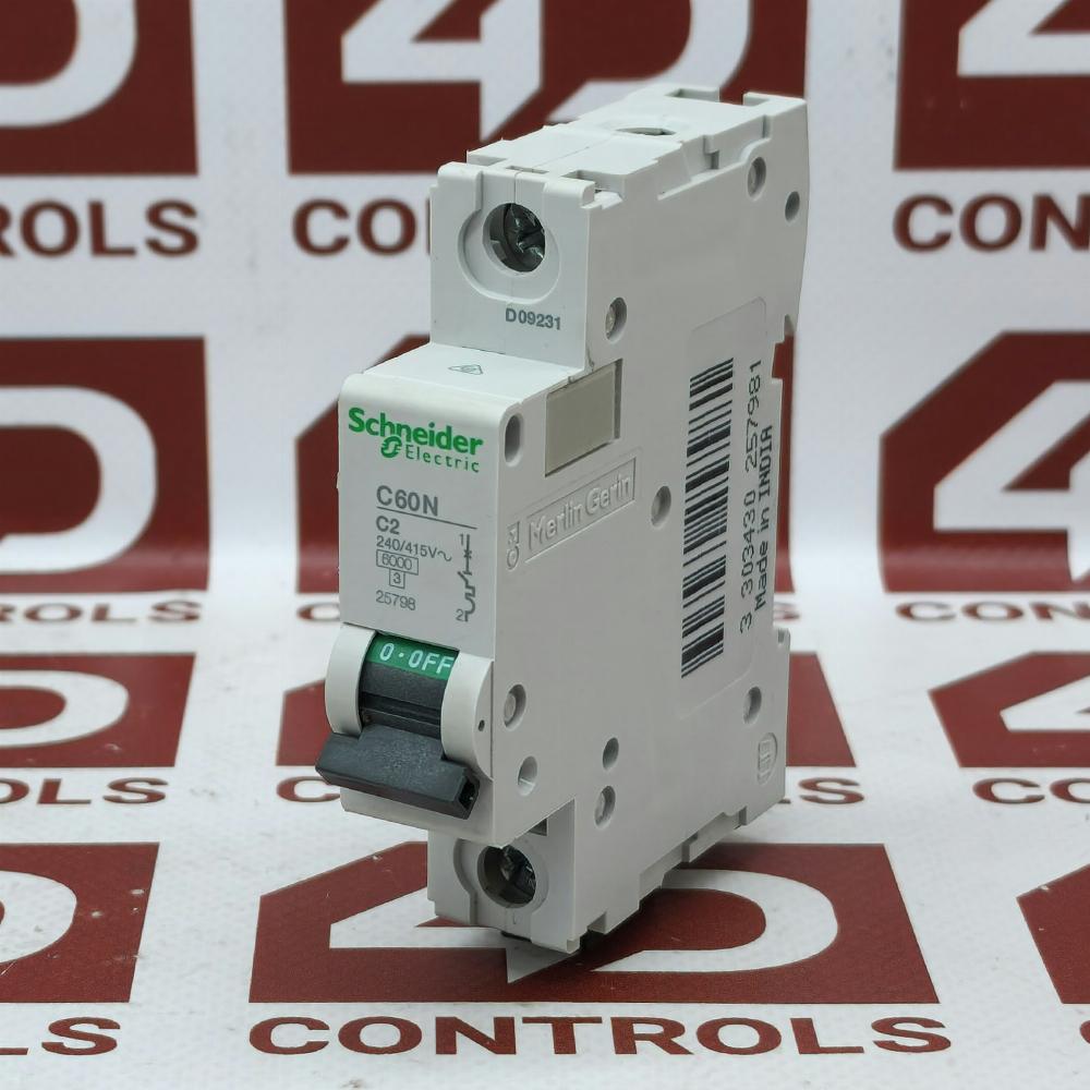 25798 | Schneider | C60N, Miniature Circuit Breaker, 2A, 1P