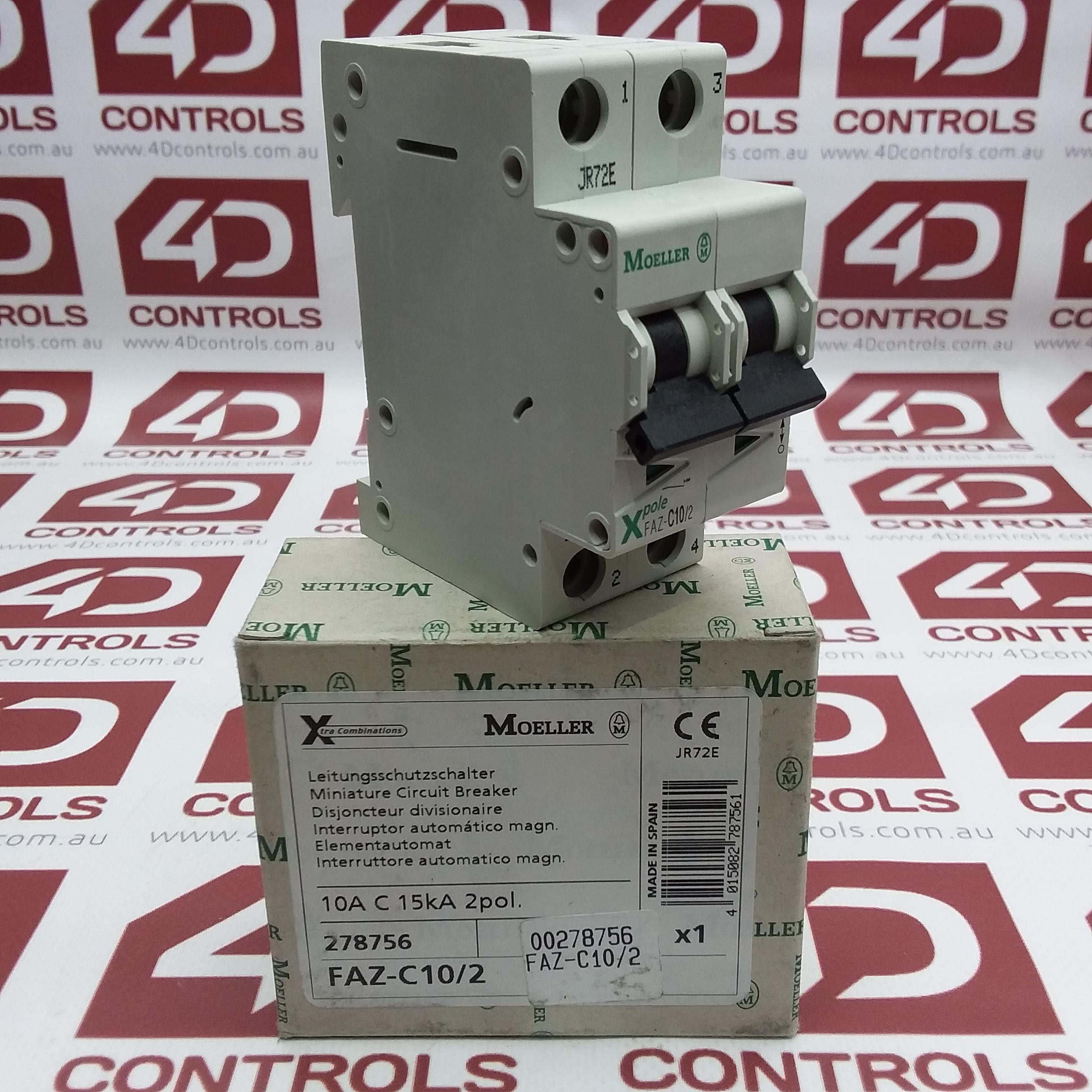FAZ-C10-2 | Moeller | (278756), Circuit Breaker, 2 Pole, 10A