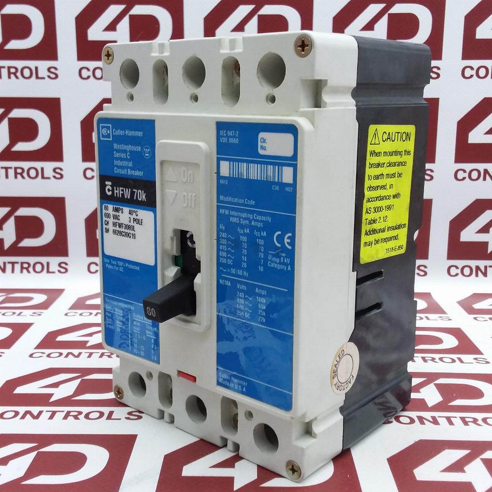 HFWF3080L | Cutler-Hammer | Circuit Breaker, 3 Pole, 80A