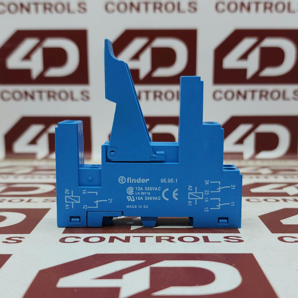 95.95.1 | Finder | Relay Socket, 10/12A, 8 Pin, 300VAC, Blue
