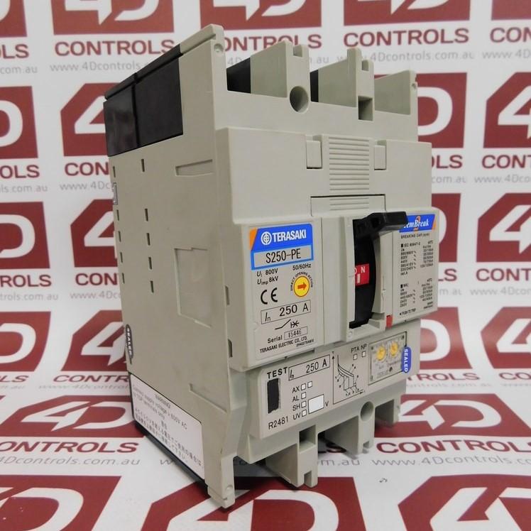 Terasaki S250-PE 3P 250A TemBreak Circuit Breaker 800V 8kV 50/60Hz 250A 3P