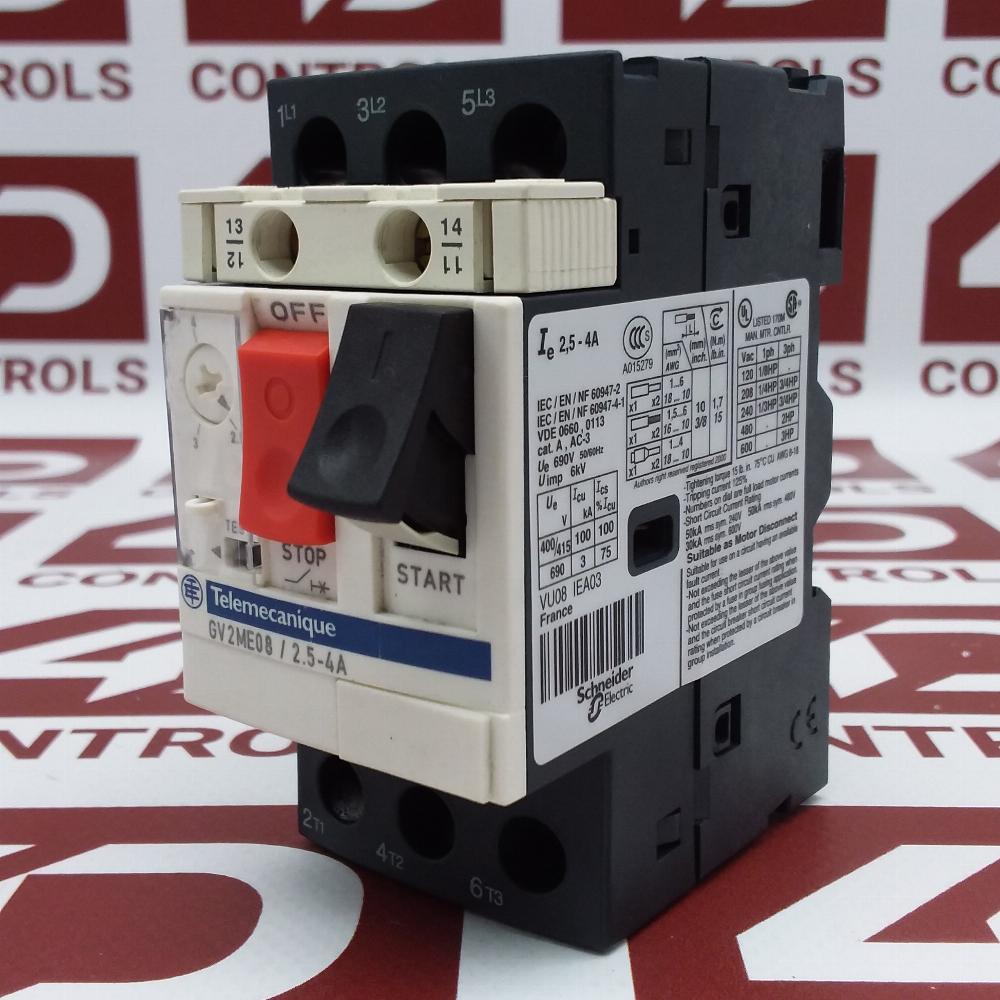 GV2ME08/2.5-4A | Schneider | Motor Circuit Breaker, 3 Pole