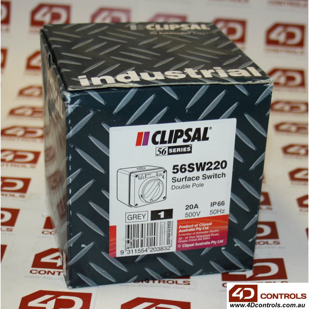 56SW220 | Clipsal | Surface Switch 20A 500V 50Hz