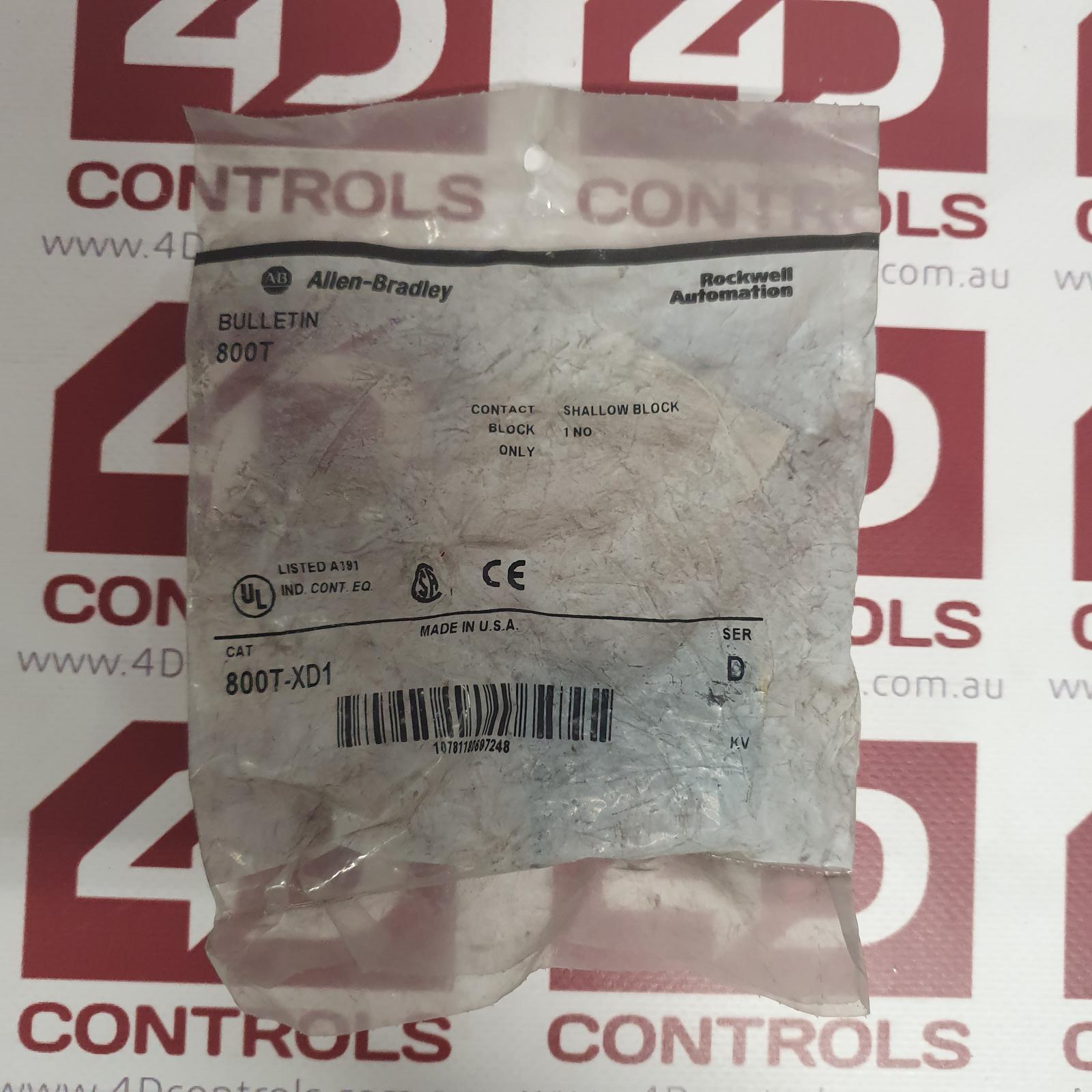 800T-XD1 | Allen Bradley | Contact Block, 1 N.O., 30mm, 600VAC