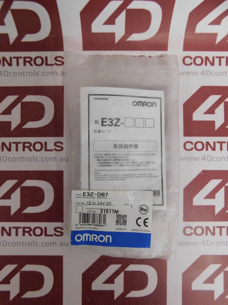 E3Z-D87 | Omron | Photoelectric Sensor, 12-24VDC, 30mA