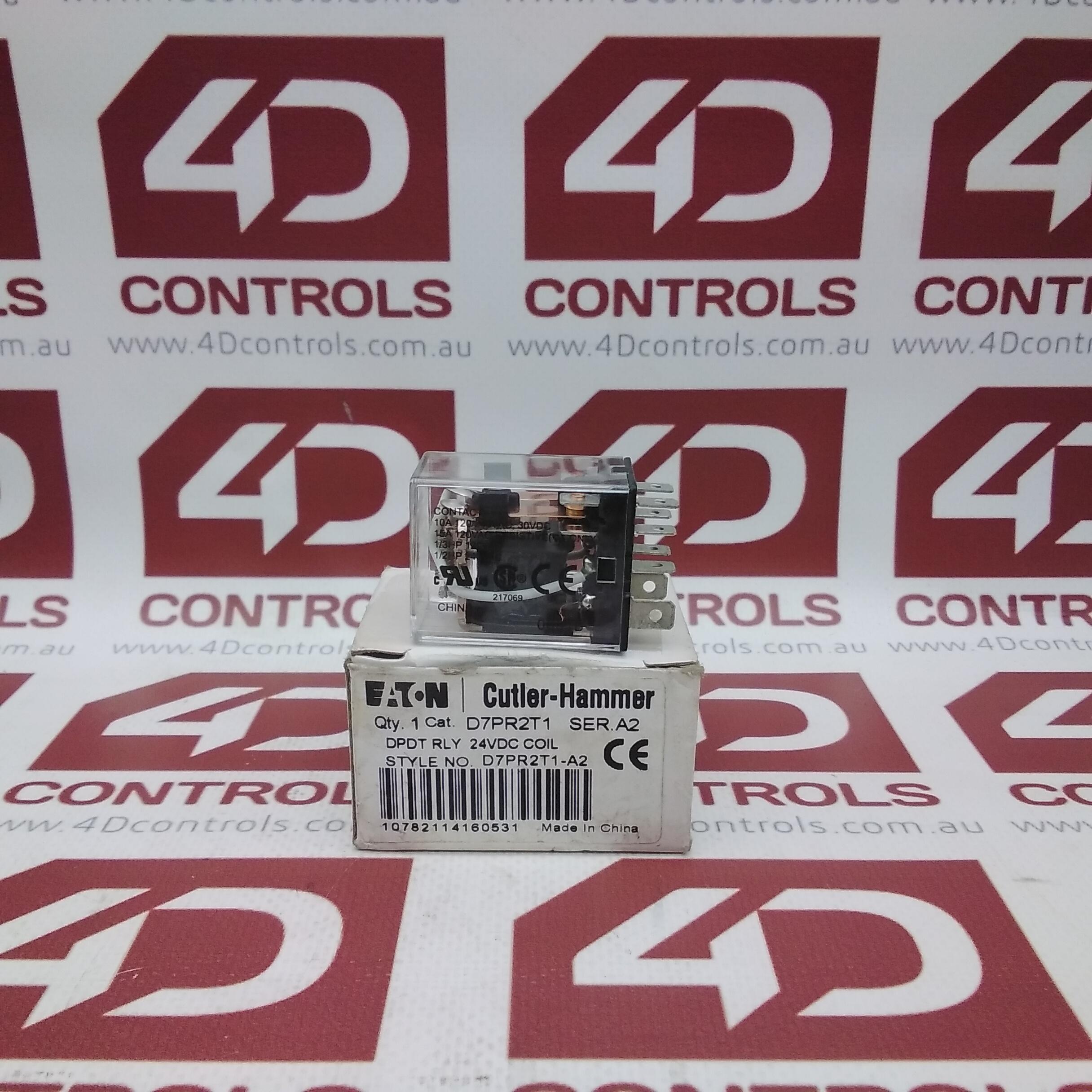 D7PR2T1 | Eaton | Relay, 24VDC, 2 Pole, Plug In, D7 Series