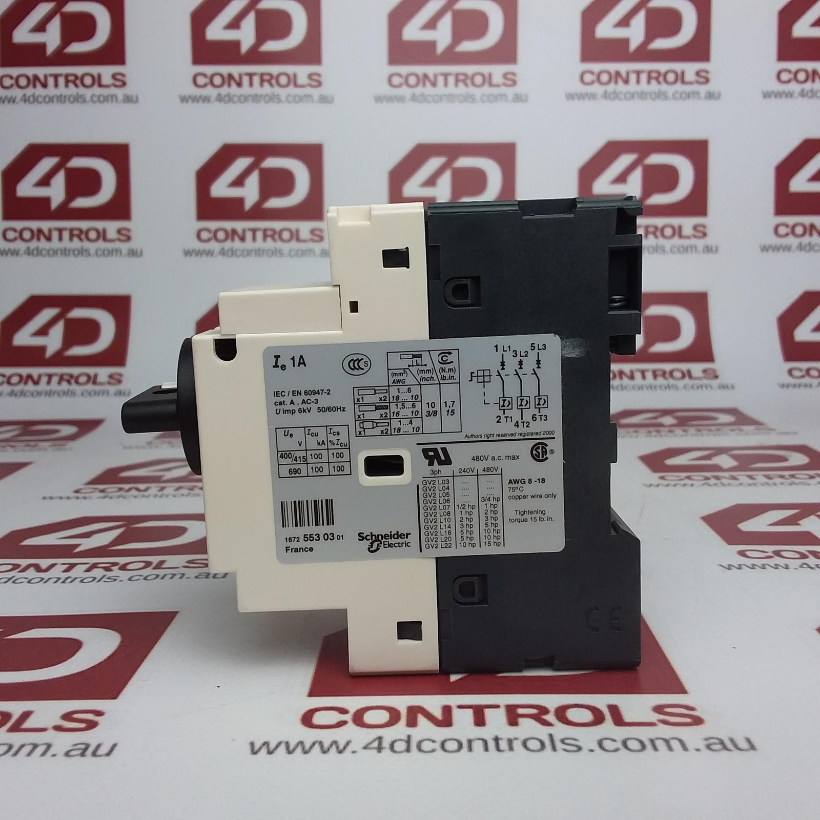GV2L05 | Telemecanique | Manual Starter Switch 600VAC 1A IEC