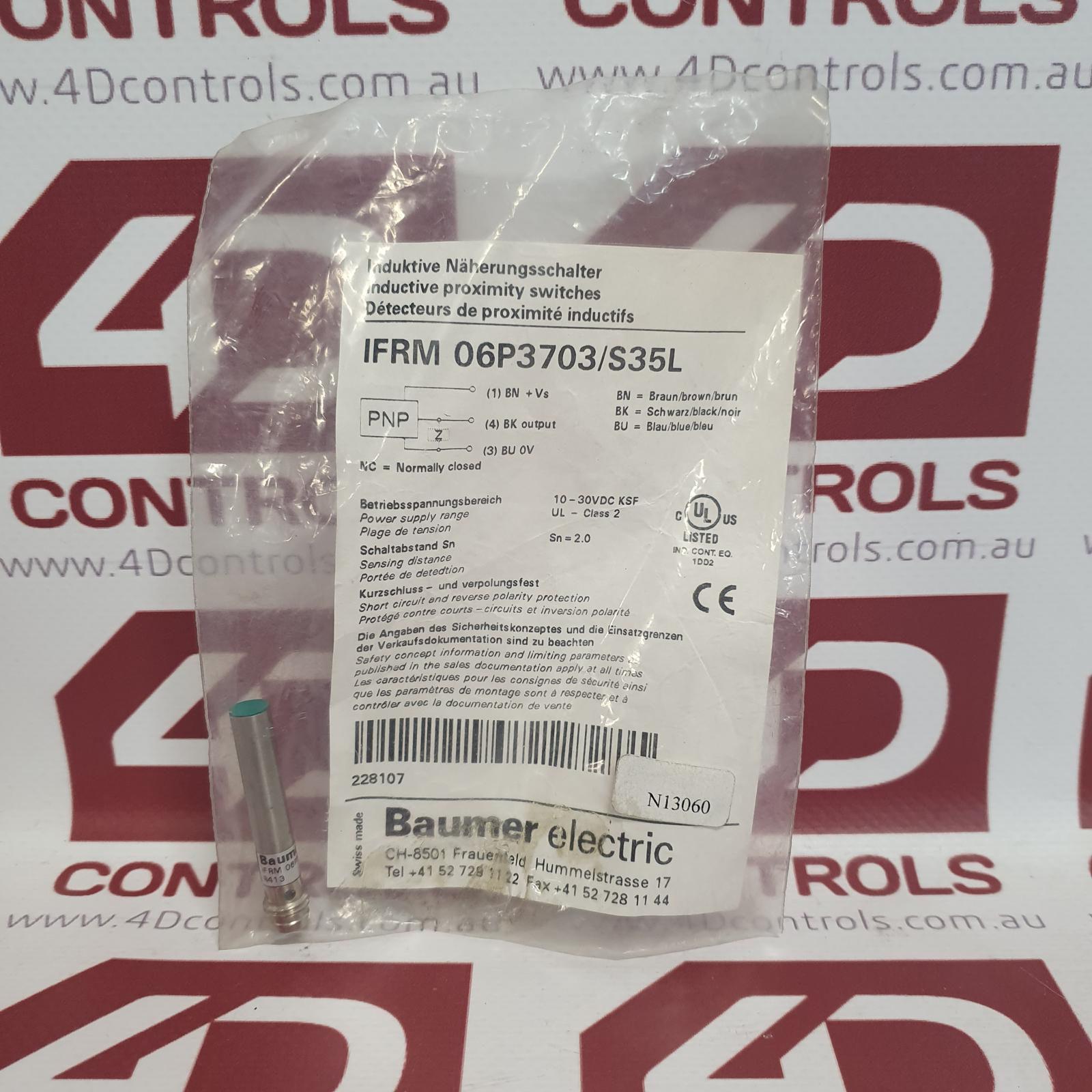 IFRM 06P3703/S35L | Baumer | Proximity Sensor Inductive PNP