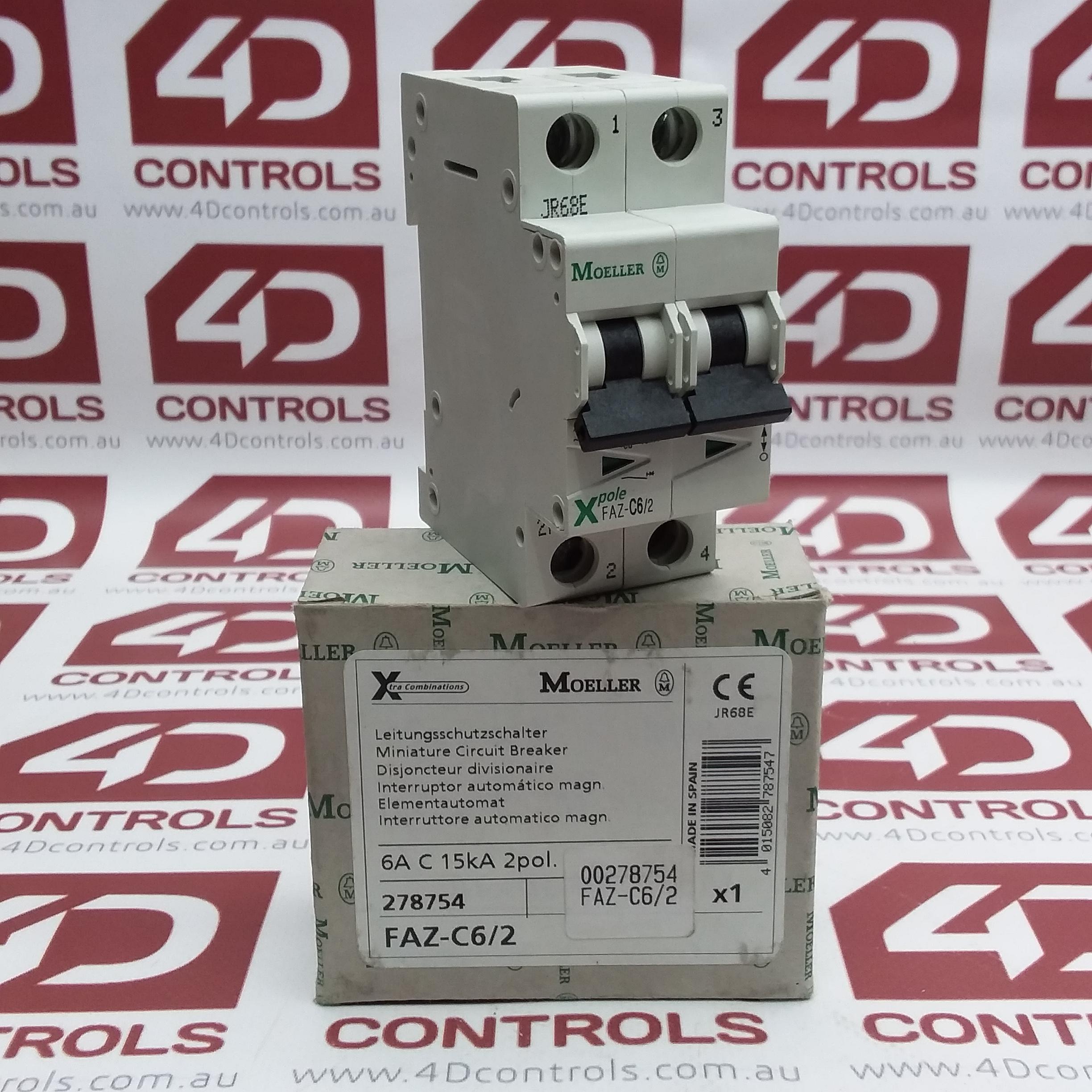 FAZ-C6/2 | Moeller | 278754 Circuit Breaker Miniature 2 Pole