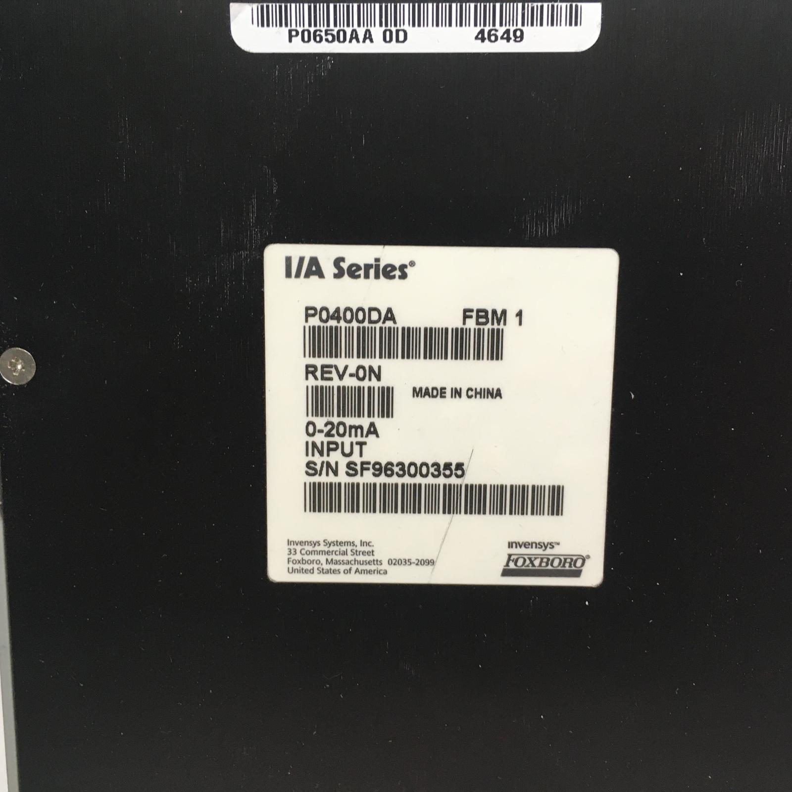 P0400DA | Foxboro | Invensys, I/A Series Input Card 0-20mA