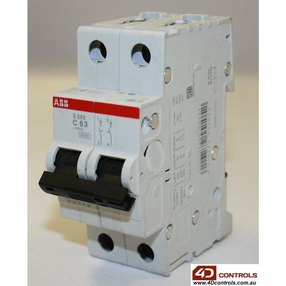 ABB S202-C63 MCB 2P Curve 63A 480Y/277