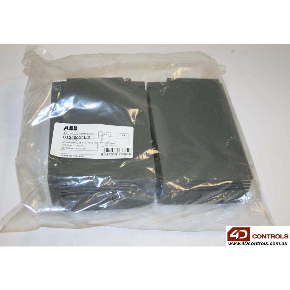 ABB 1SCA022736R8840 TERMINAL SHROUD SNAP ON MOUNTING GREY QTY 3