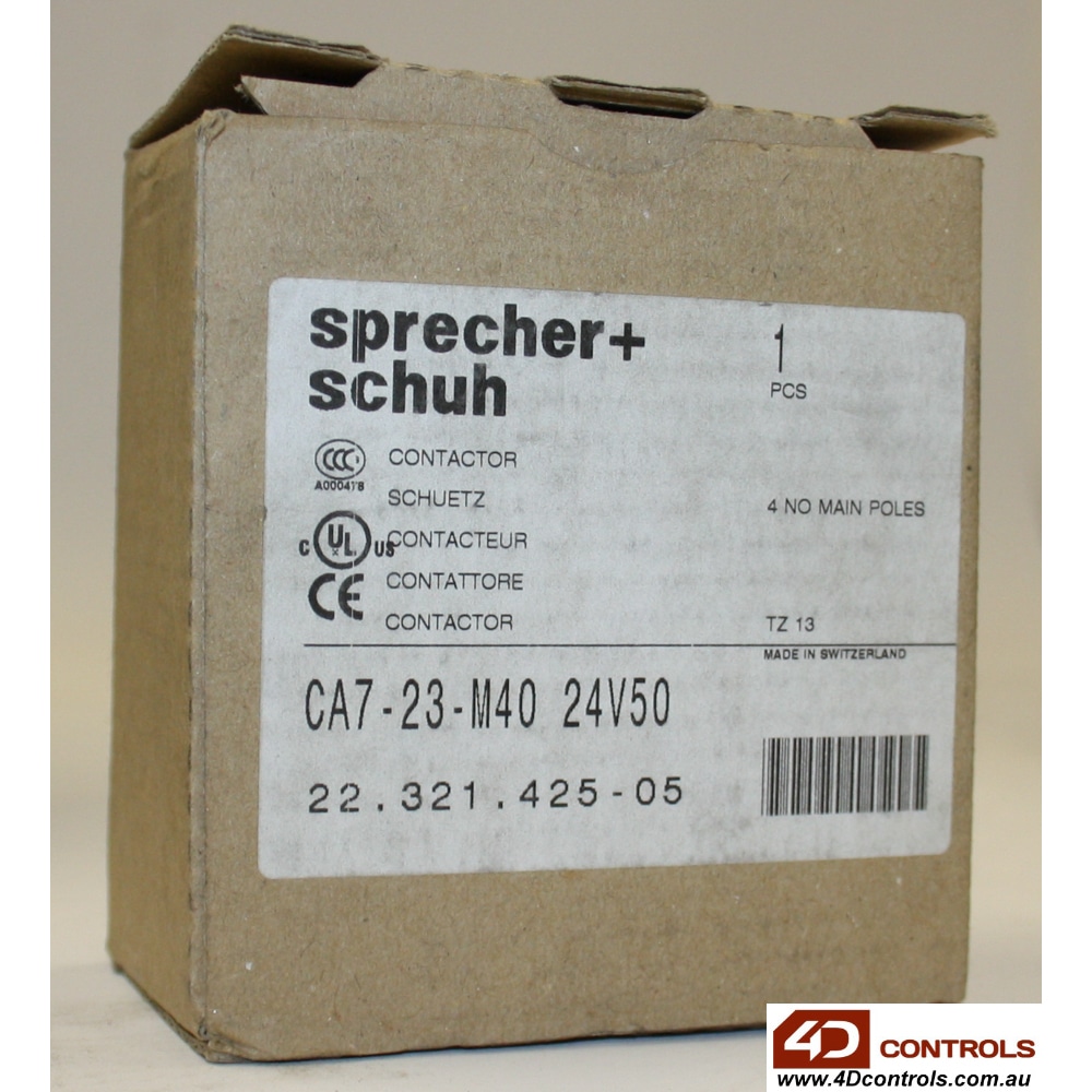Sprecher + Schuh CA7-23-M40-24VAC CONTACTOR 23A 4NO 24VAC