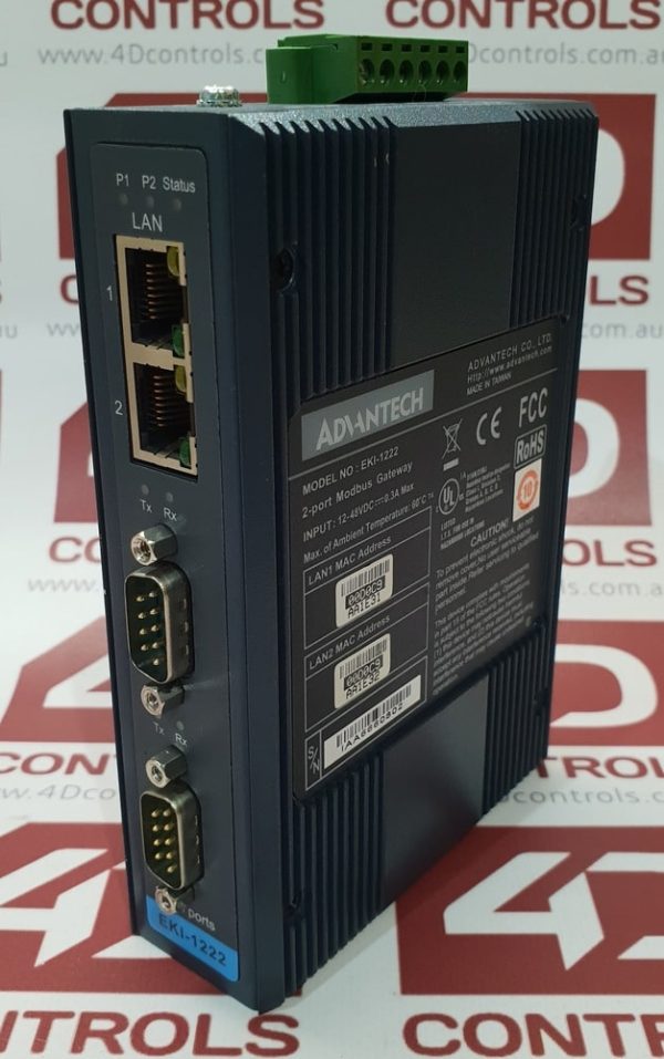 EKI-1222 | Advantech | 2 Port Modbus Gateway Ethernet Ports