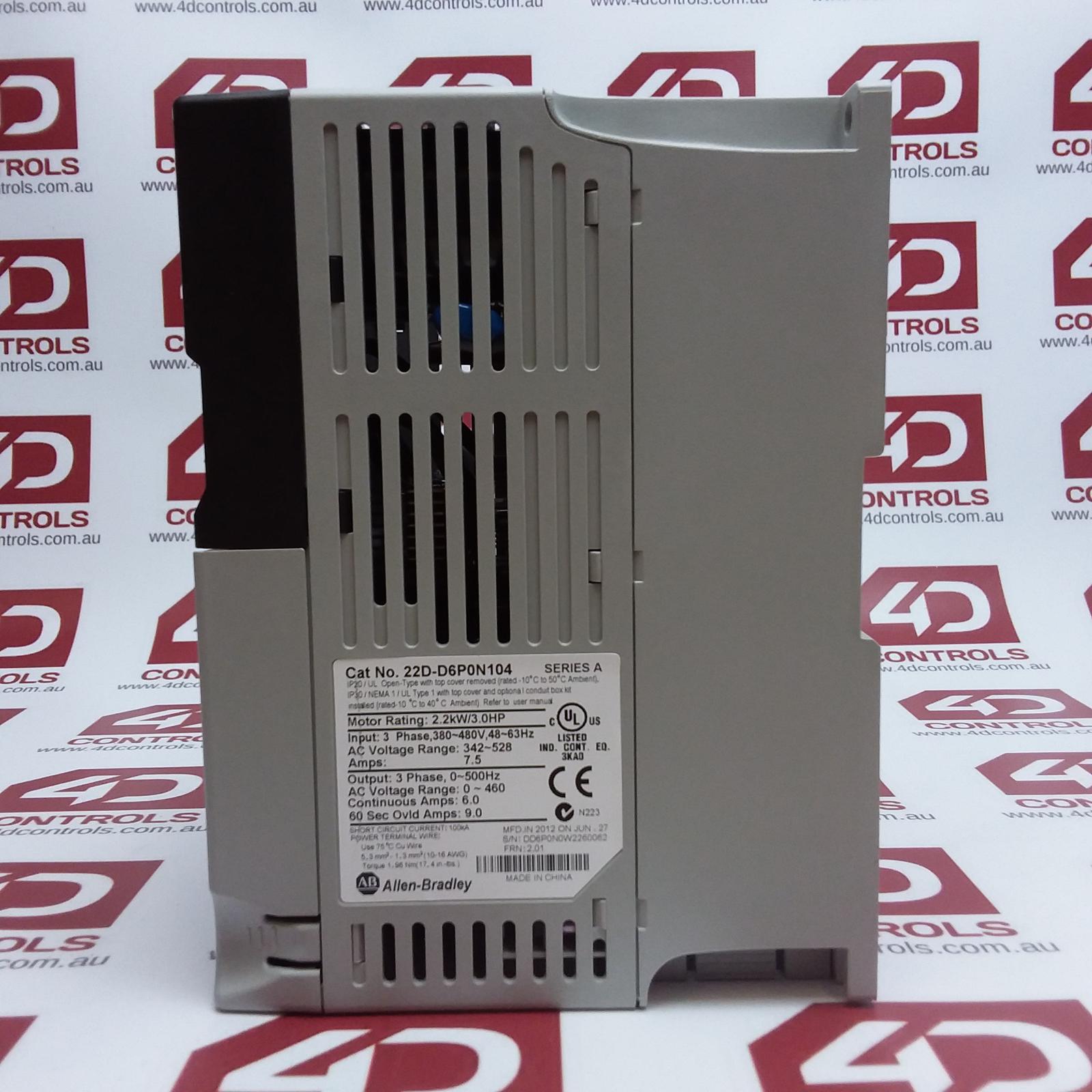 22D-D6P0N104 | Allen Bradley | PowerFlex 40P, AC Drive, 6A