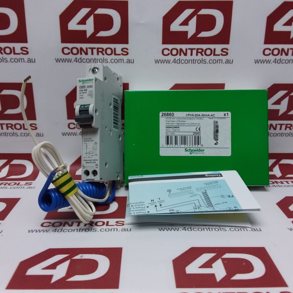 26860 | Schneider | Circuit Breaker, 20A, 1 P + N, 240VAC