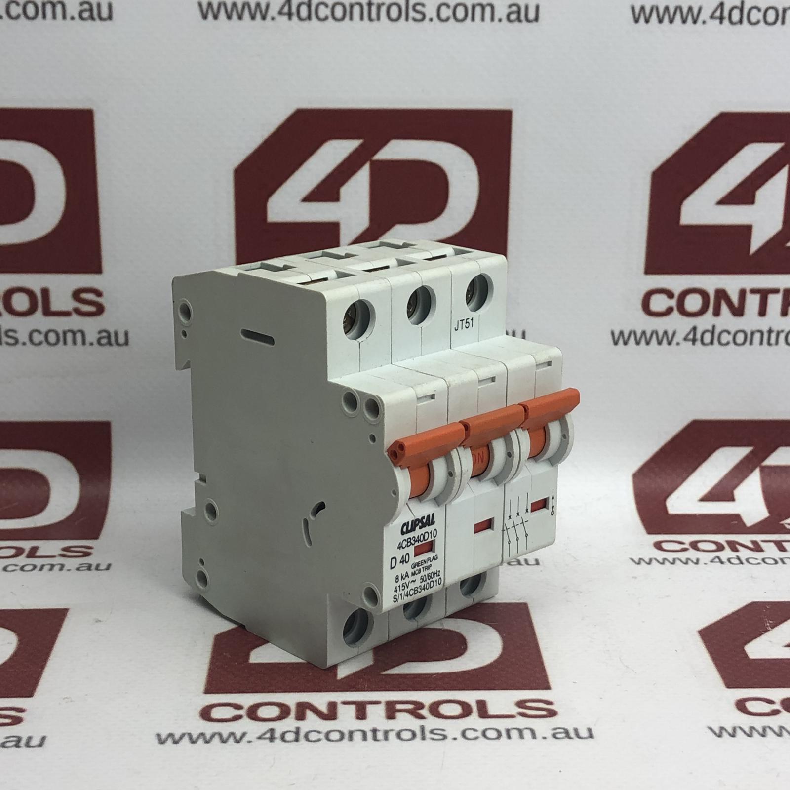 4CB340D10 | Clipsal | Miniature Circuit Breaker, 3 Pole, 40A