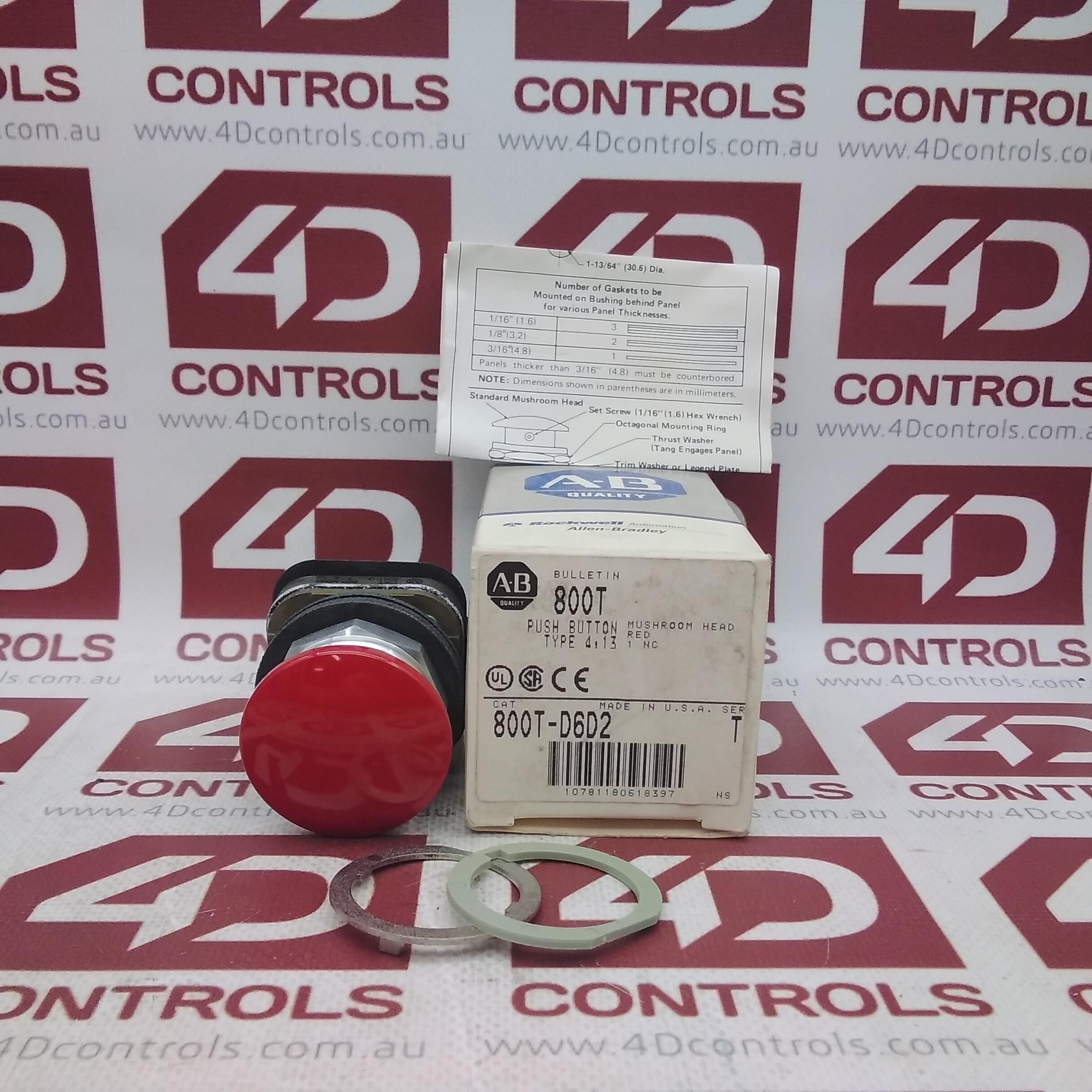 800T-D6D2 | Allen Bradley | Push Button 30.5mm Contact