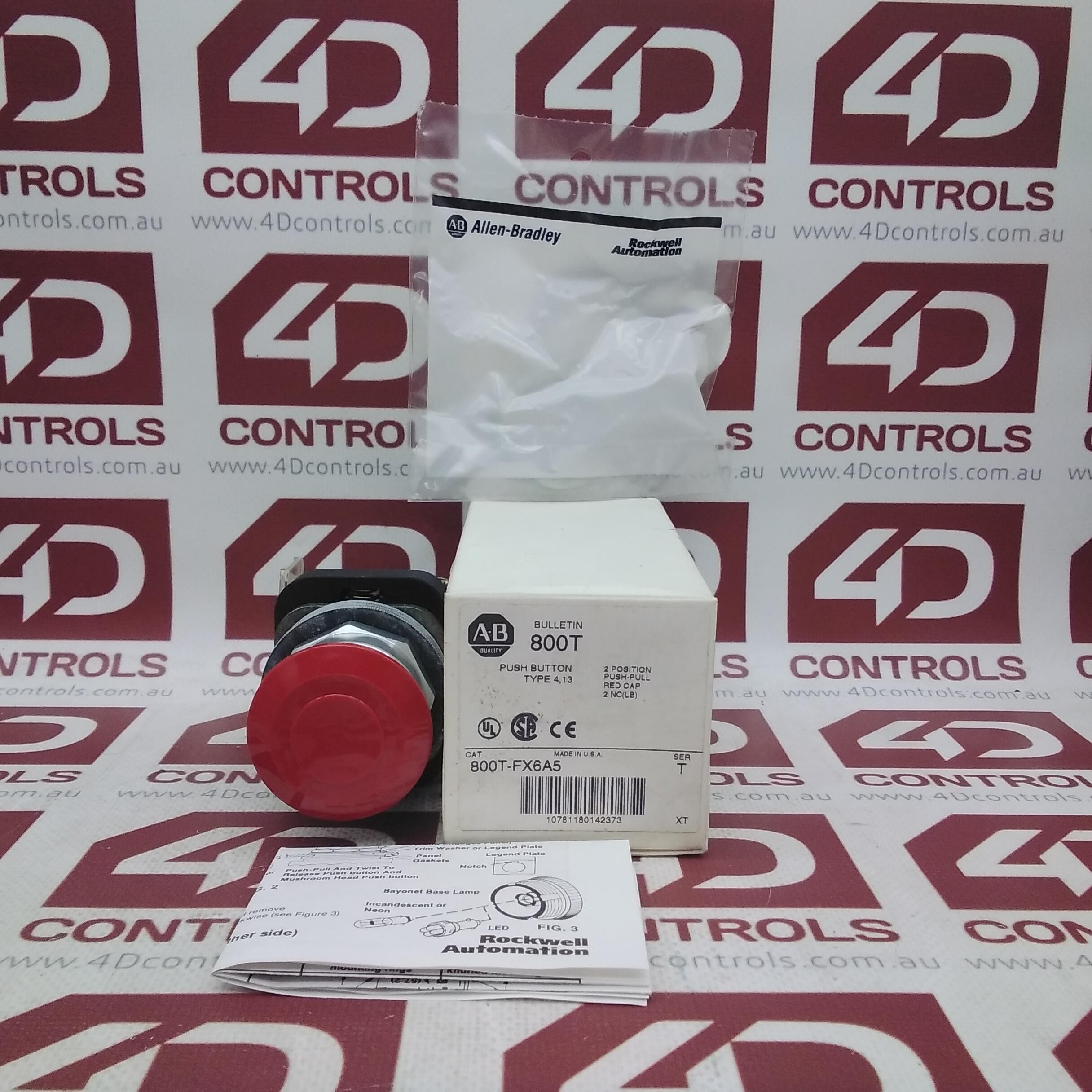 800T-FX6A5 | Allen Bradley | Push Button, 30.5mm, 2 Position, Red