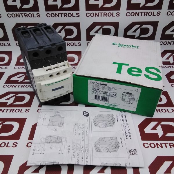LC1D65ABD | Schneider | Contactor, 24VDC, 65A, 50HP, 3 Pole