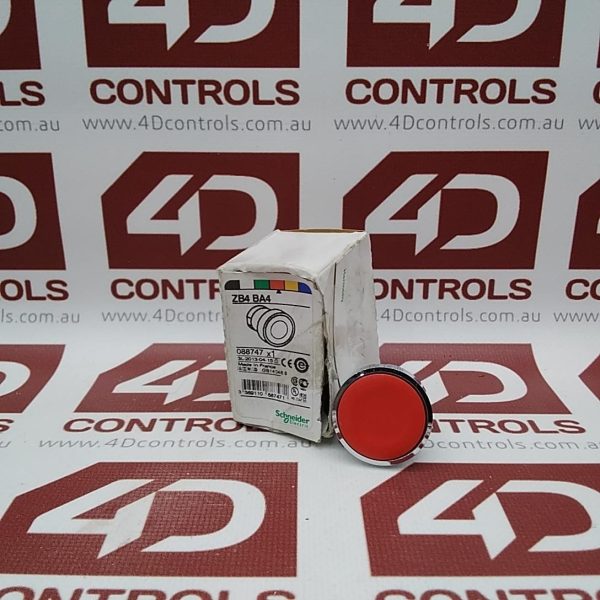 ZB4 BA4 | Schneider | Push Button, 22mm, Red, Flush, Metal Bezel