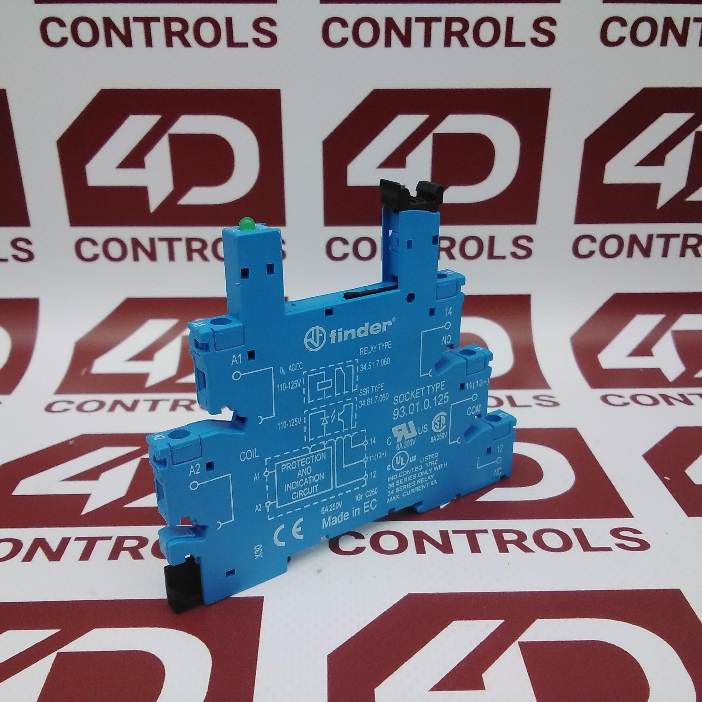 93.01.0.125 | Finder | Socket and Relay 6A 250VAC Box Clamp