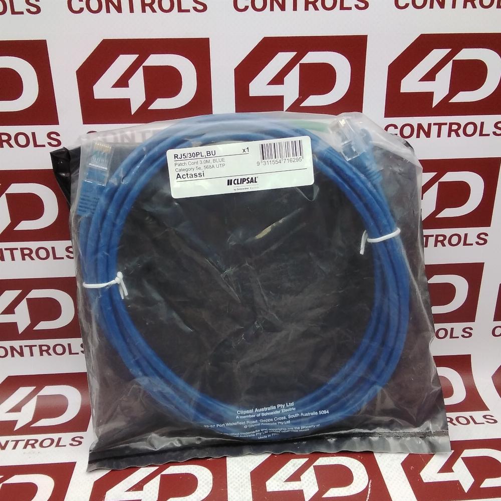 RJ5/30PL-BU | Clipsal | Actassi, Cat5E , Patch Cord, 3m, Blue, UTP