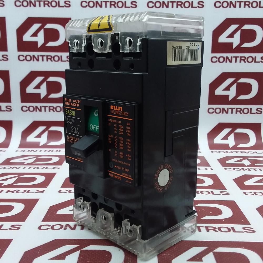 SA33B 20A | Fuji | Circuit Breaker, 20A, 3 Pole, Ui: 660VAC