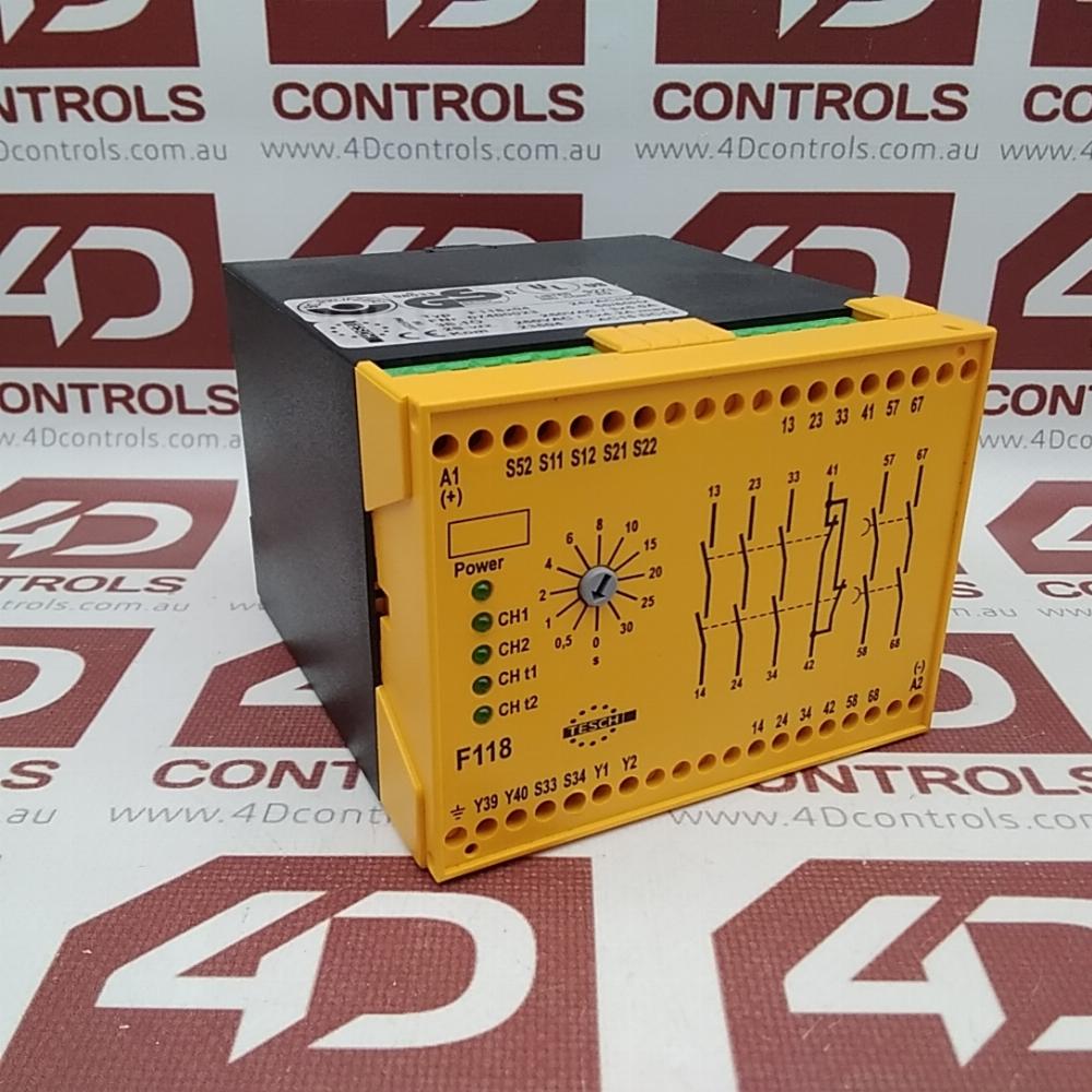 F118X04 | Tesch | Safety Relay, 24VAC/DC, 50/60Hz, 5/4.2A