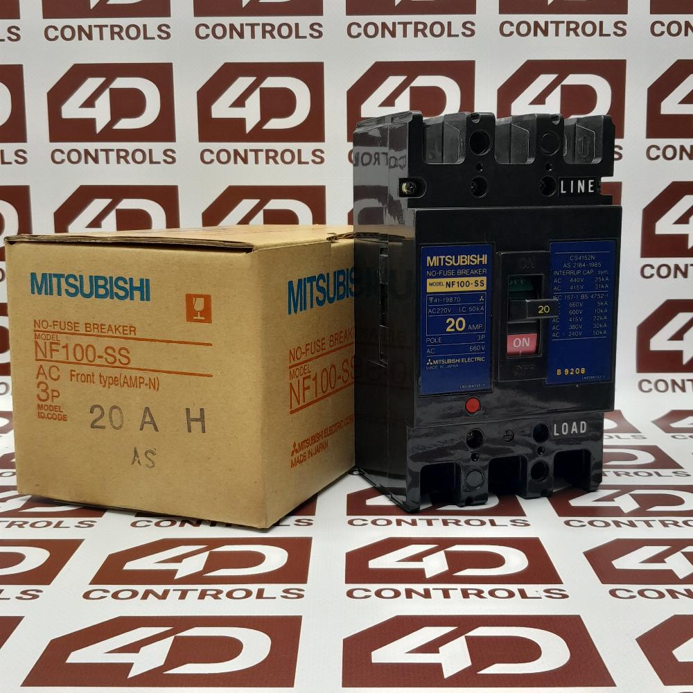 NF100-SS-3P-20A | Mitsubishi | No-Fuse Breaker, 3 Pole, 20A