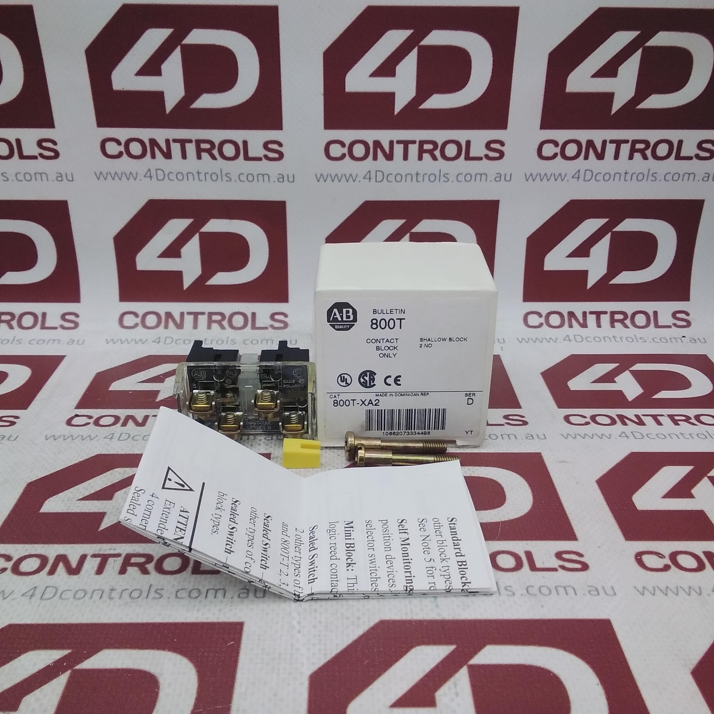 800T-XA2 | Allen Bradley | Contact Block, 30mm, 2 N.O.