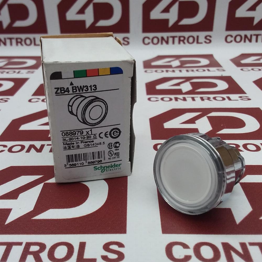 ZB4 BW313 | Schneider | Push Button, 22mm, White Flush