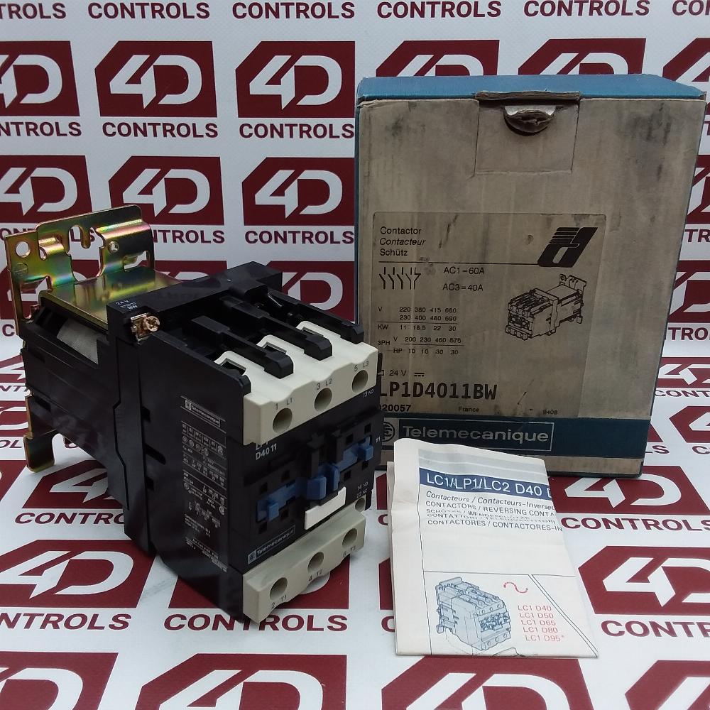 LP1D4011BW | Telemecanique | Contactor, 3 Pole, 40A, 24VDC