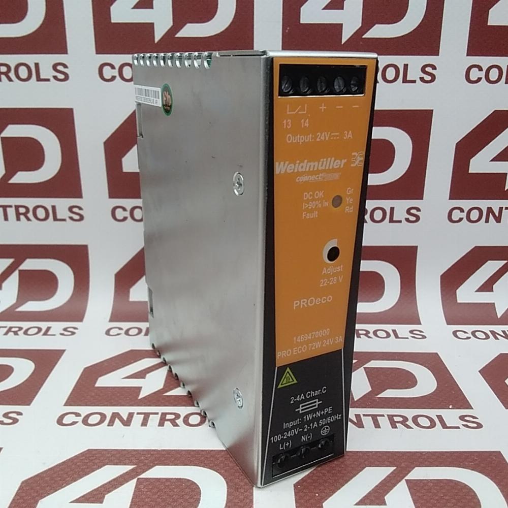 1469470000 | Weidmuller | (ECO 72W 24V 3A), Power Supply, 3A