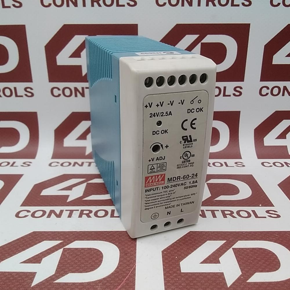 MDR-60-24 | Mean Well | Power Supply, 24VDC, 2.5A, Din Rail