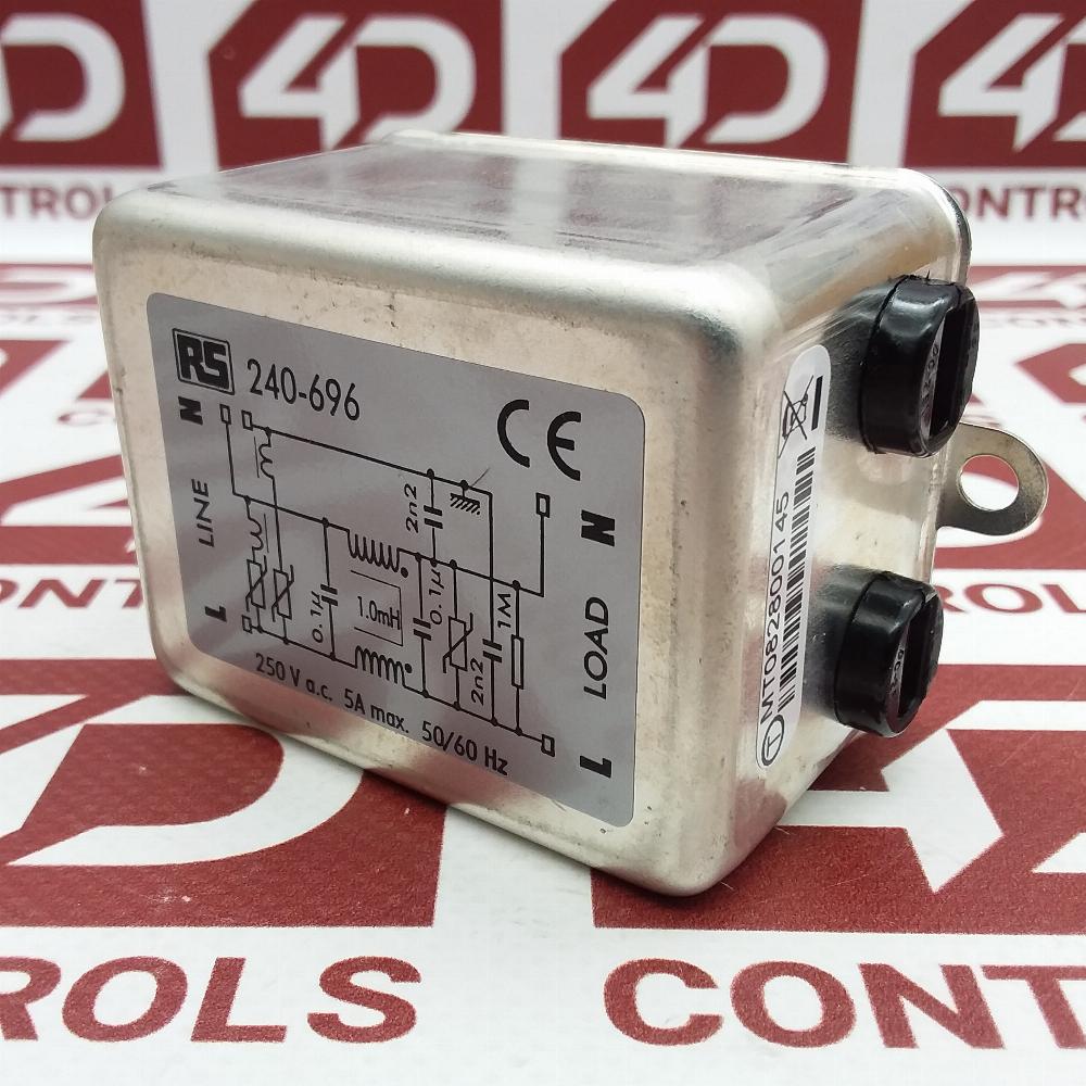 240-696240-696 | RS | RFI Filter, 240VAC, 5A, 50/60Hz, 0.3mA