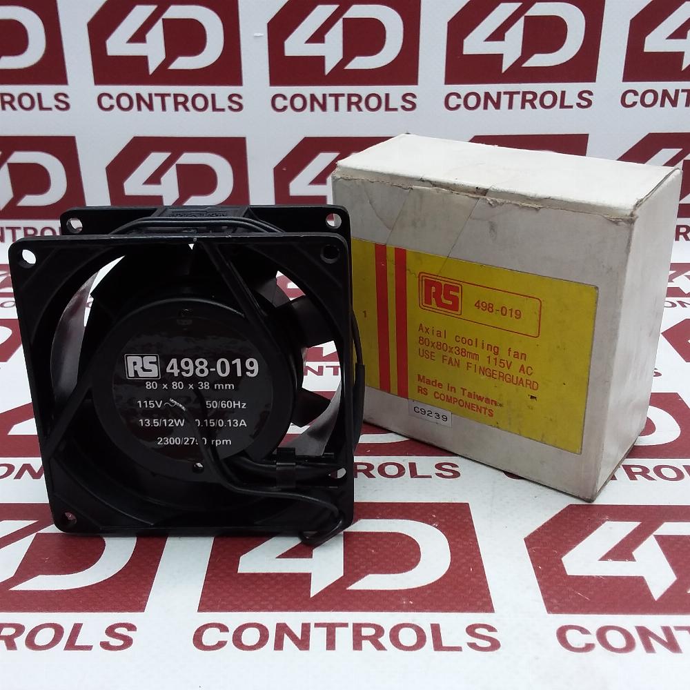 498-019 | RS | Axial Cooling Fan, 115VAC, 50/60Hz, 13.5/12W