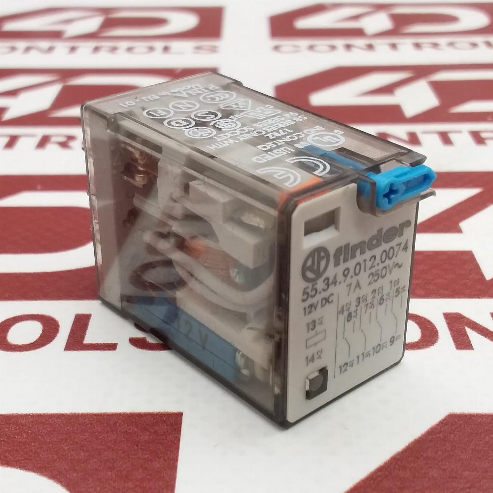 55.34.9.012.0074 | Finder | Relay, 12VDC, Plug In, 4PDT