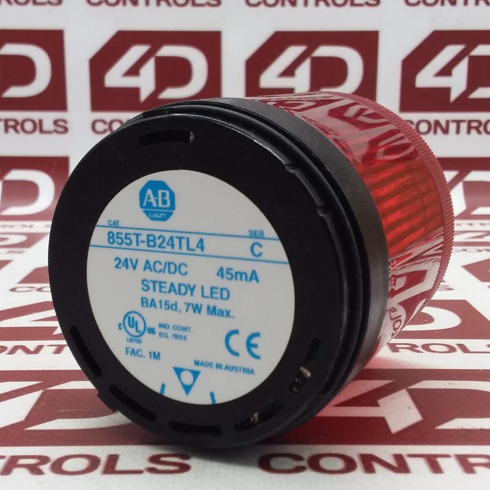855T-B24TL4 | Allen Bradley | Stack Light, Red, 24VAC/DC