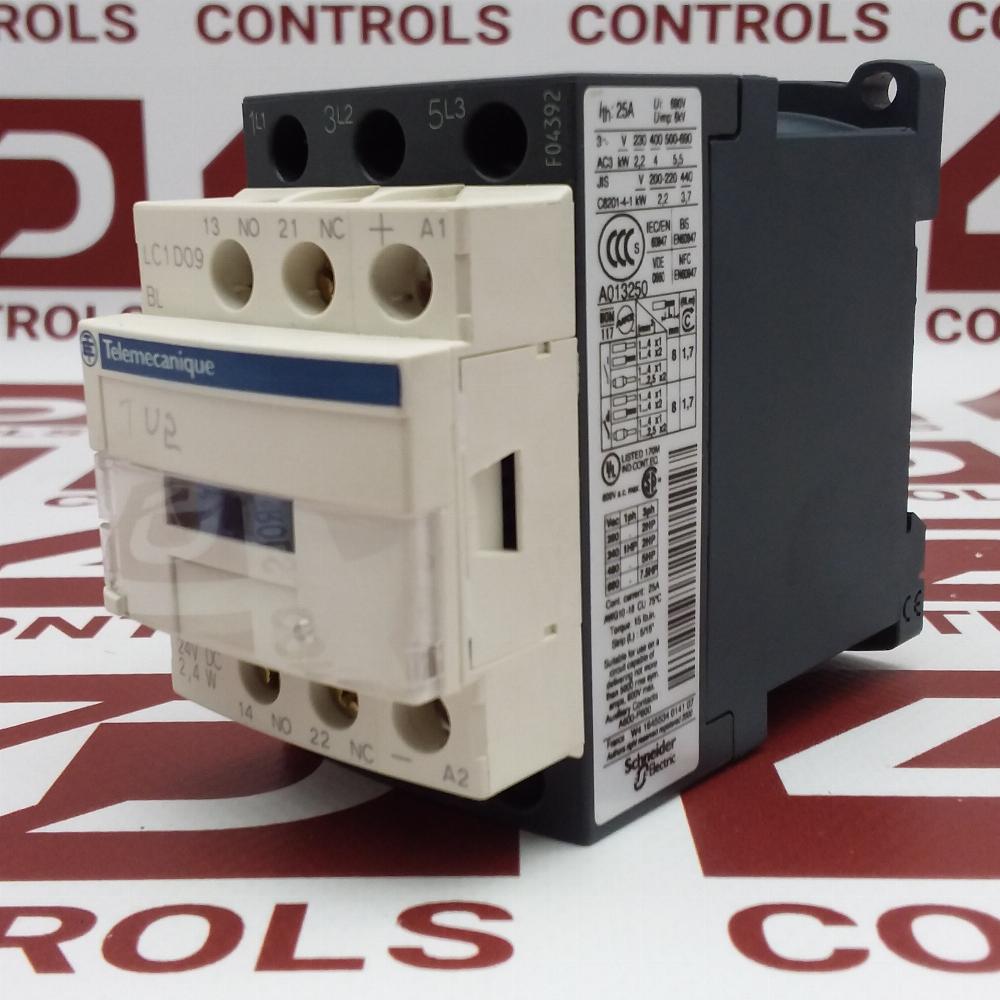 LC1D09BL | Schneider | Contactor, 25A, 24VDC Coil, 3 Pole