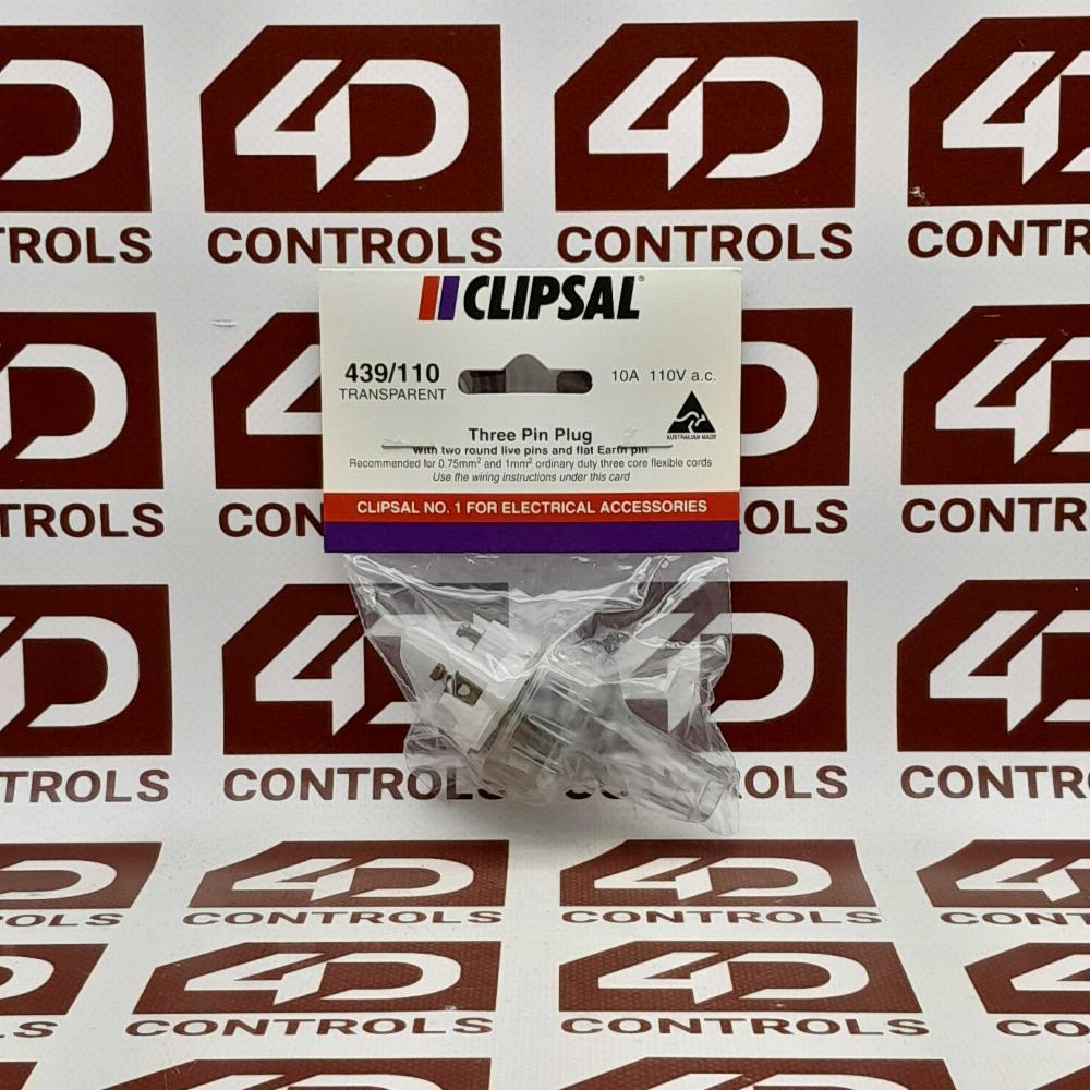 439/110 | Clipsal | Plug Top, 3 Pin, 2x Round, 10A, 110V