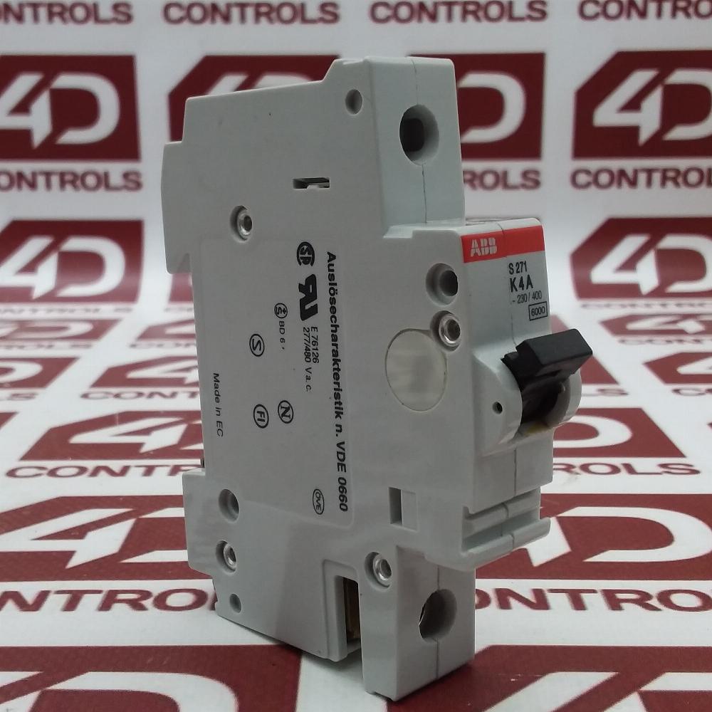 S271-K4A | ABB | Circuit Breaker, 4A, 1 Pole, 240/415VAC