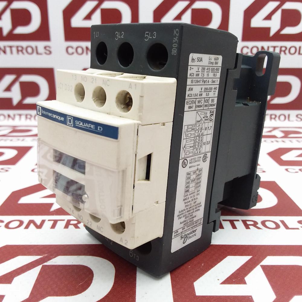 LC1D32M7 | Schneider | Contactor, 32A, 3 Pole, 220V AC Coil