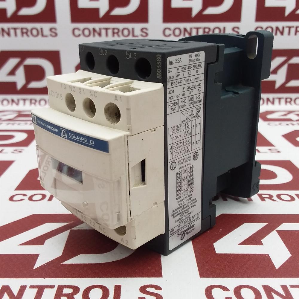 LC1D18M7 | Schneider | TeSys, Contactor, 18A, 3 Pole, IP20