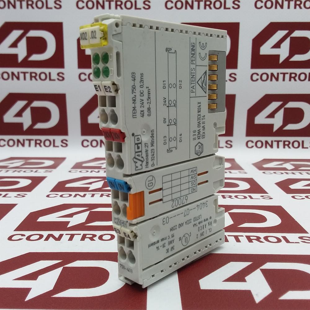 750-403 | WAGO | DI Module, 24VDC, 4xDI, High-Side, LED, DIN